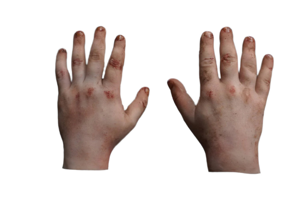 Bloody & Dirty Poseable Silicone Hand Pair – Dapper Cadaver Props