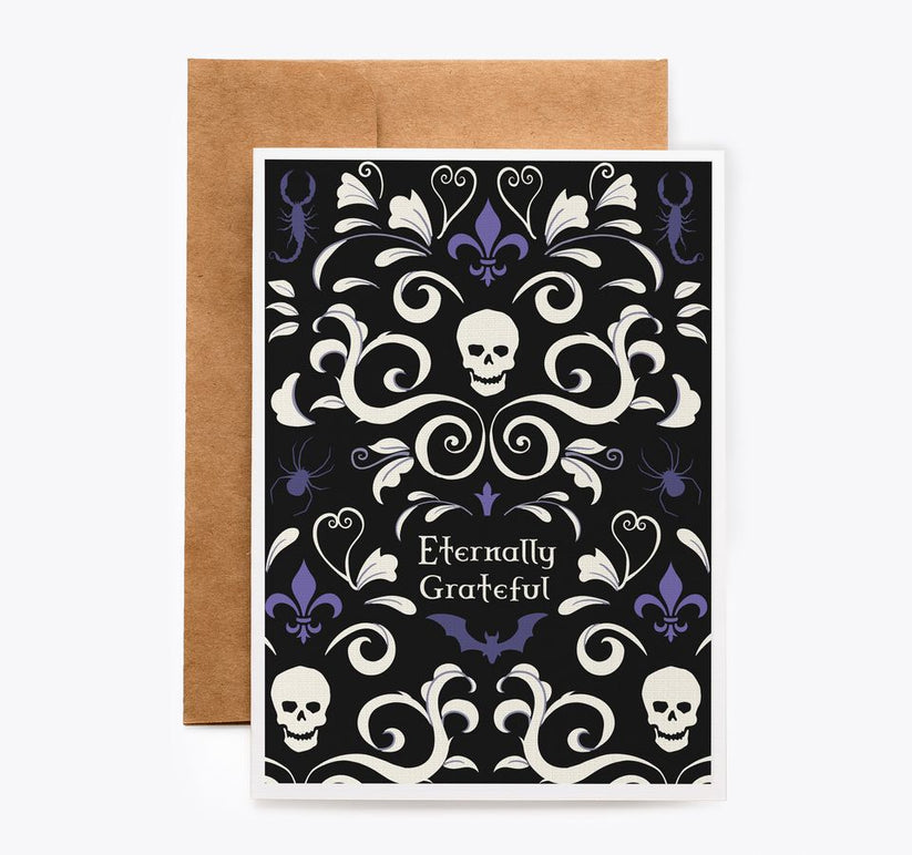 Damask Eternally Grateful Card – Dapper Cadaver Props