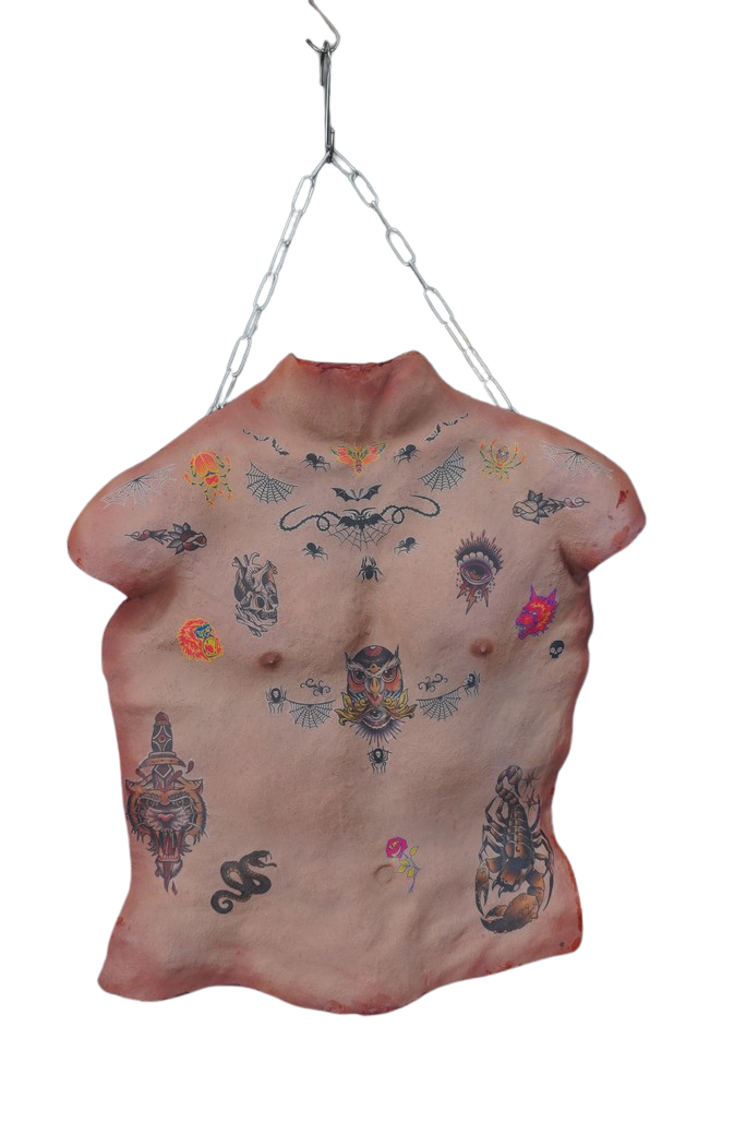 Human Torso Skin with Tattoos – Dapper Cadaver Props
