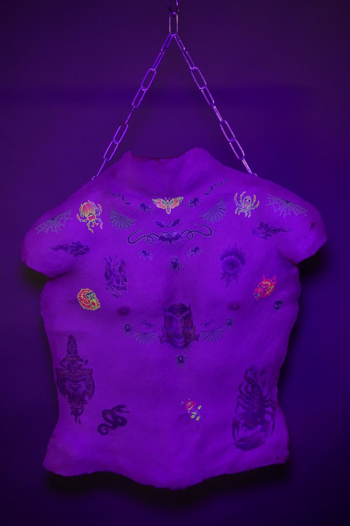 Human Torso Skin Prop with Tattoos – Dapper Cadaver Props