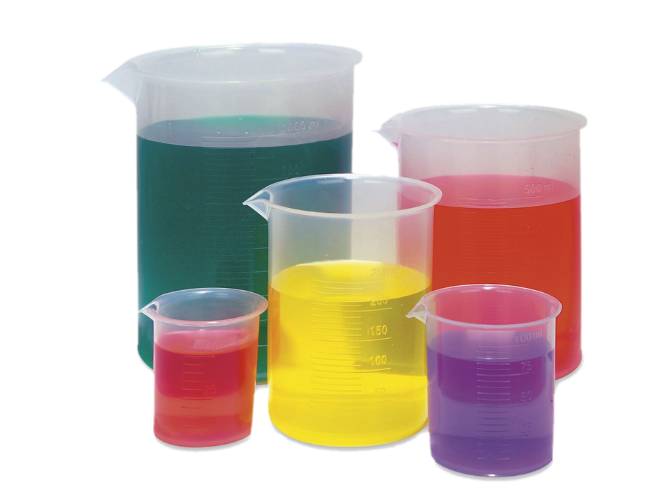 Plastic Graduated Beaker Set - Scientific Decor – Dapper Cadaver Props