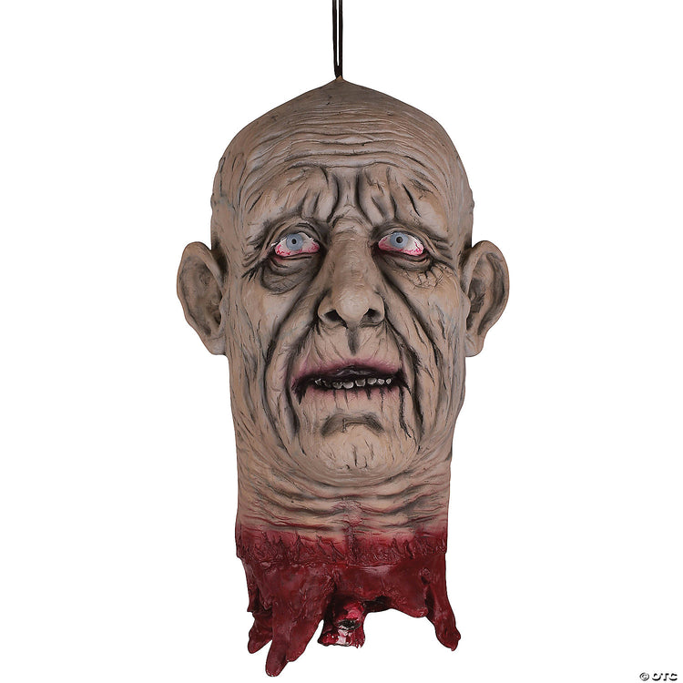 Hanging Plastic Old Man Severed Head – Dapper Cadaver Props
