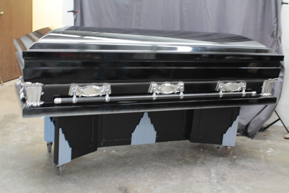 Deco Folding Casket Stand Rental Prop – Dapper Cadaver Props