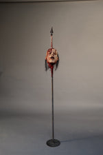 Smashed Oscar Head on Spike Prop – Dapper Cadaver Props